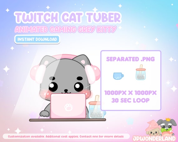 Lindo gato animado PNGtuber / Vtuber / Gifttuber / Alerta para - Etsy ...