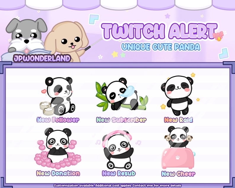 Unique Animated Cute Panda Twitch Alerts Bundle / Twitch Alert - Etsy