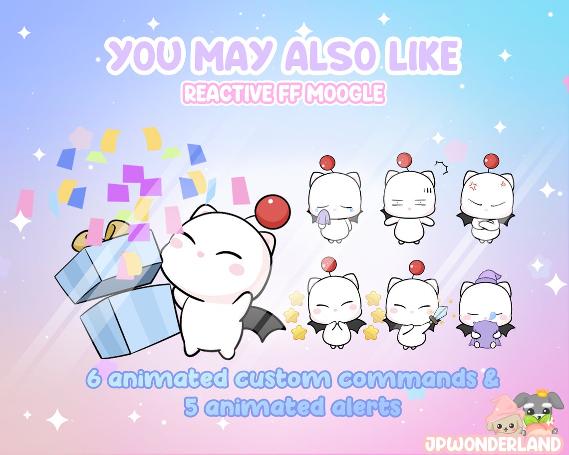 Animated FF Moogle Emote - Shake Moogle / Twitch Overlay / Stream Emote ...
