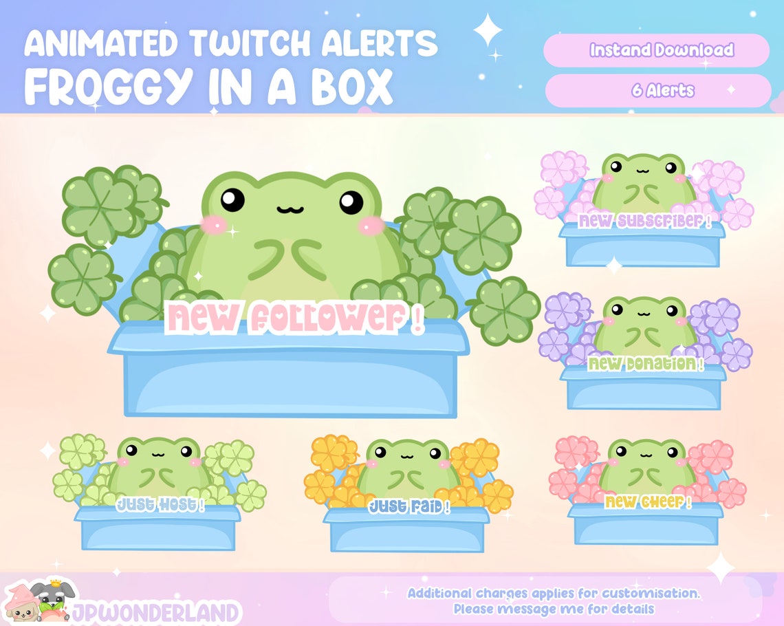 ANIMATED Froggy Twitch Alerts Frog Popping Out of Blue Box - Etsy