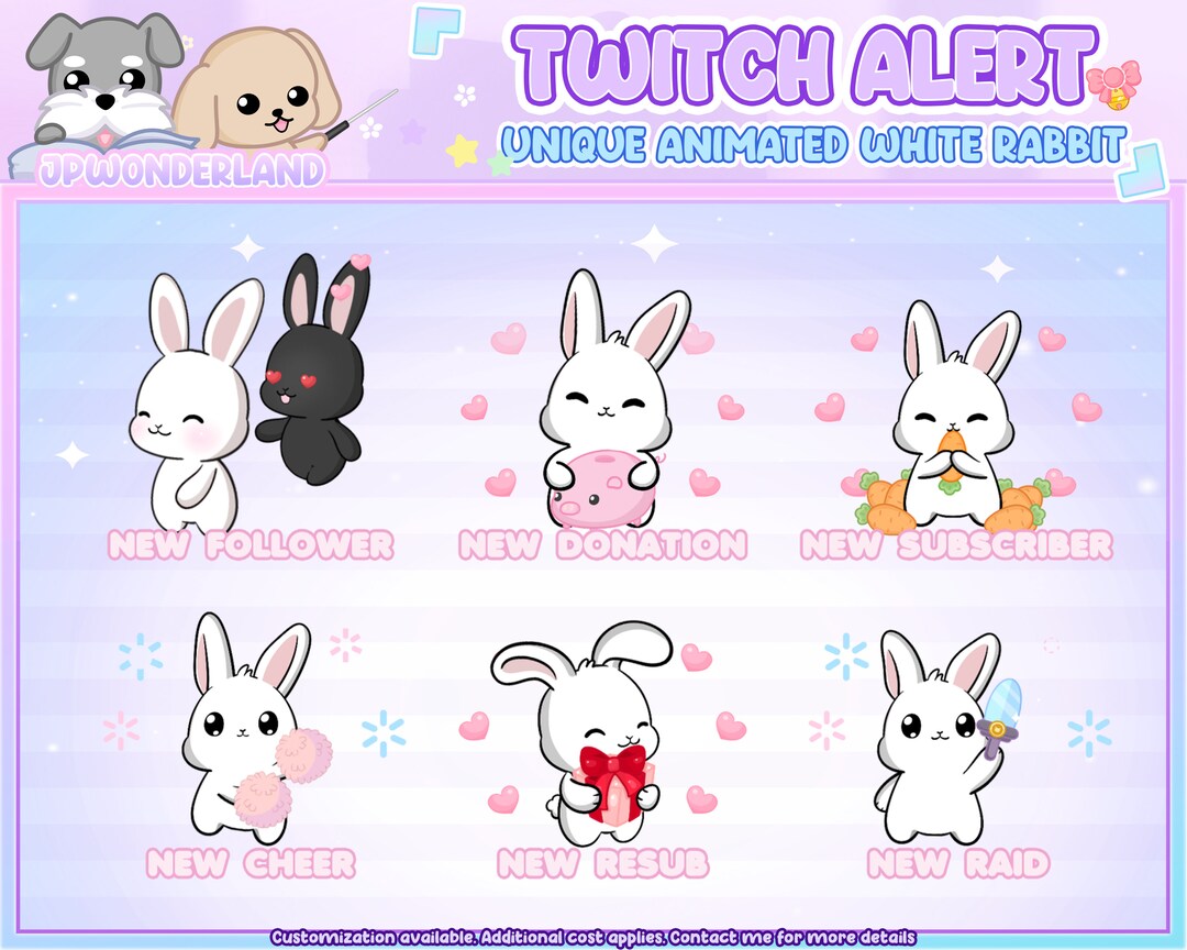 Animated Rabbit Twitch Alerts Bundle - Unique Rabbit Series | Stream ...