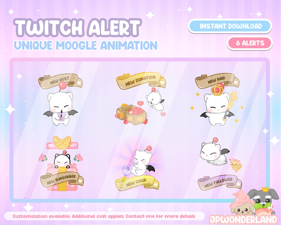 Unique Animated Twitch Alerts FF Moogle/ FF Chibi / Stream - Etsy