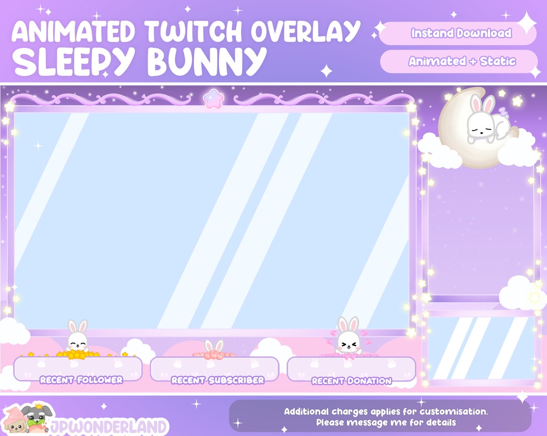 Animated Sleepy Bunny / Rabbit Twitch Overlay Compatible With ...