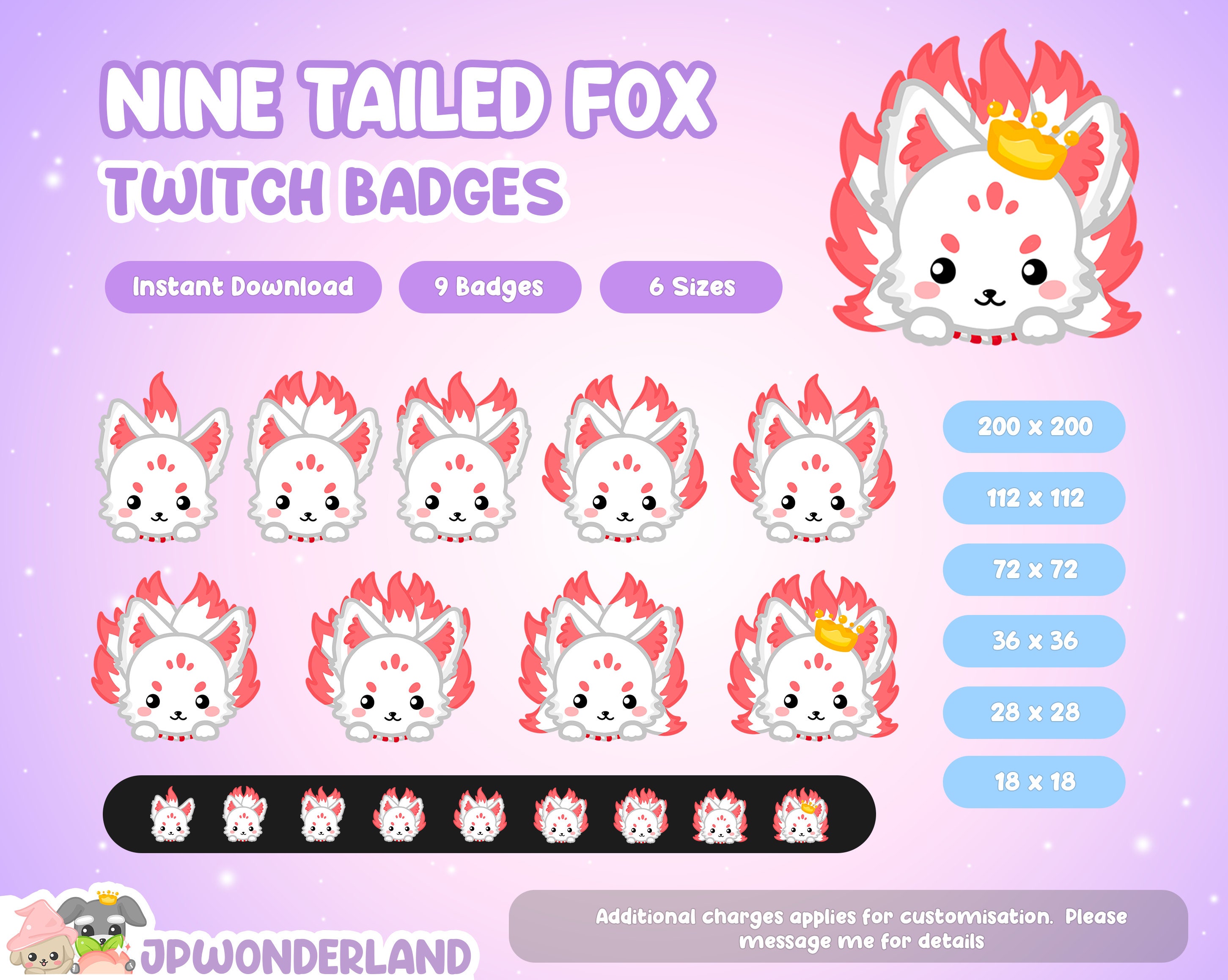 Animated Twitch Fire / Mad Emotes Nine Tailed Fox / Kumiho | Etsy