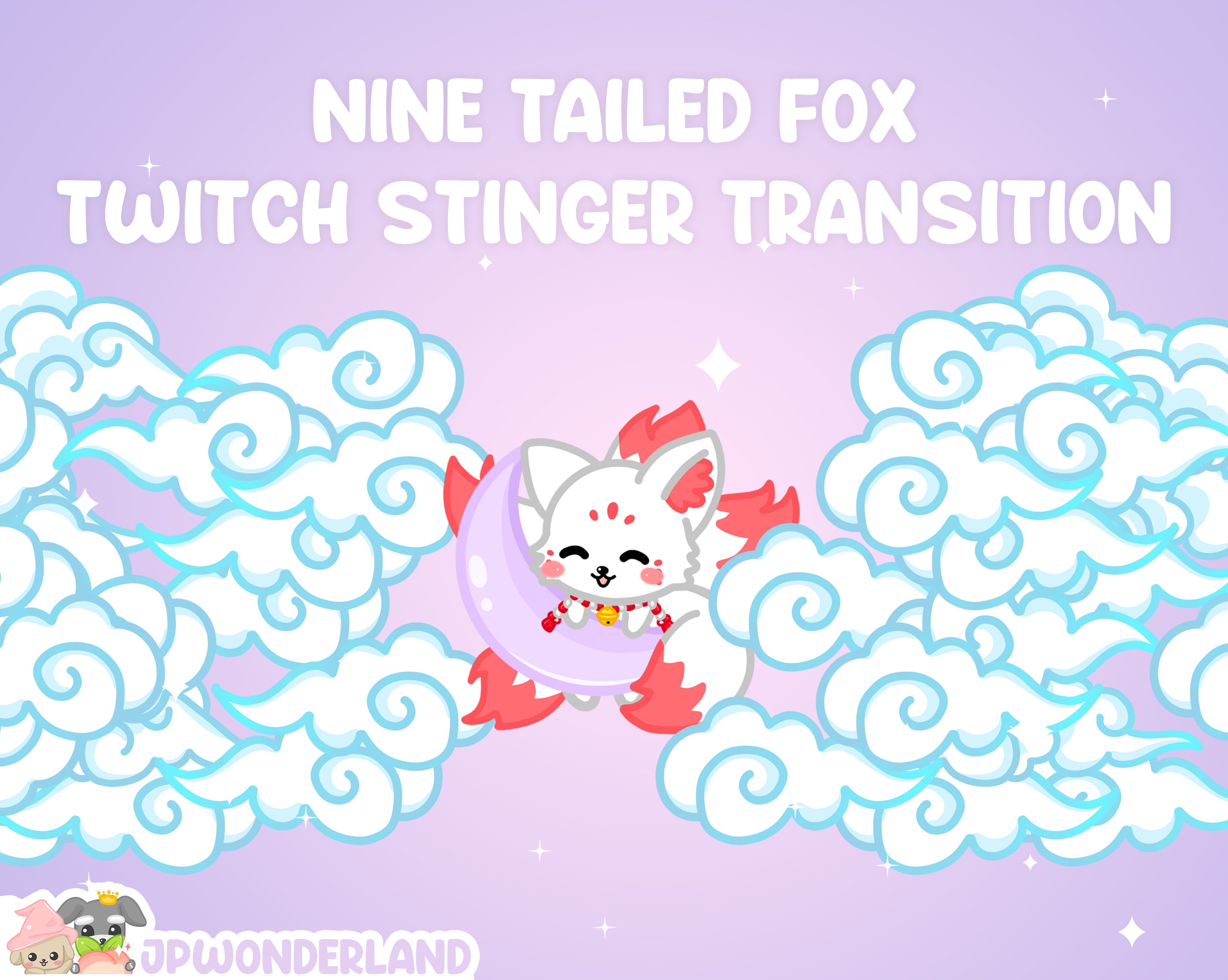 Cute Unique Nine Tailed Fox / Gumiho / Kumiho Twitch Screens | Etsy