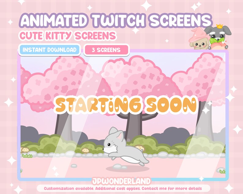 Animated Kitty Running Twitch Screens Starting Soon Be - Etsy