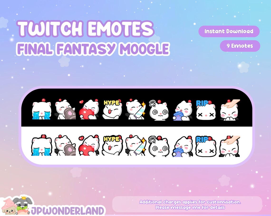 FF Moogle Twitch Emotes / Twitch Overlay / Stream Emote / - Etsy