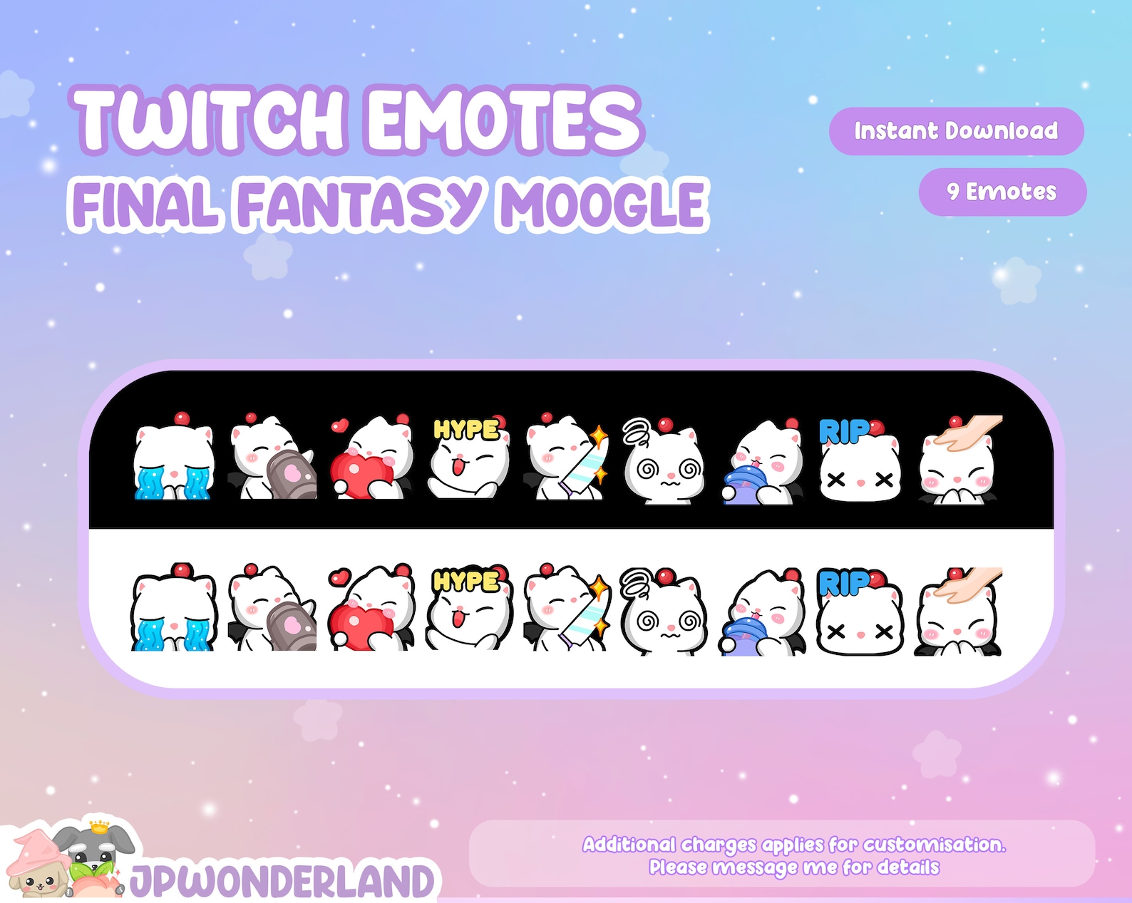 FF Moogle Twitch Emotes / Twitch Overlay / Stream Emote / Discord ...