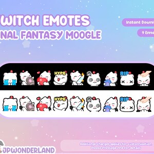 FF Moogle Twitch Emotes / Twitch Overlay / Stream Emote / Discord ...