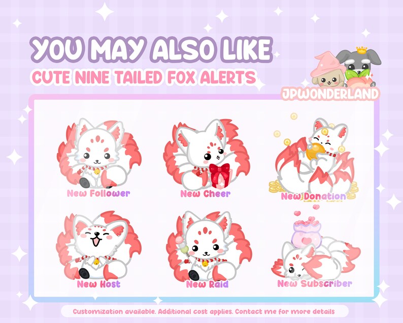 Cute Animated Twitch Goals & Chat Widgets Nine Tail Fox - Etsy