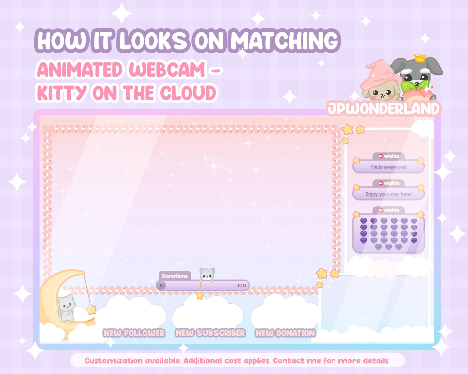 Cute Animated Cat Twitch Goals & Chat Widgets - Kitty on the Cloud ...