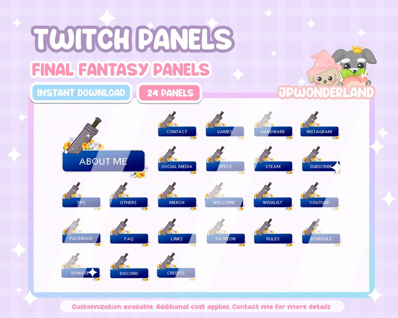 24 FF Twitch Panels / Stream Panel - Etsy