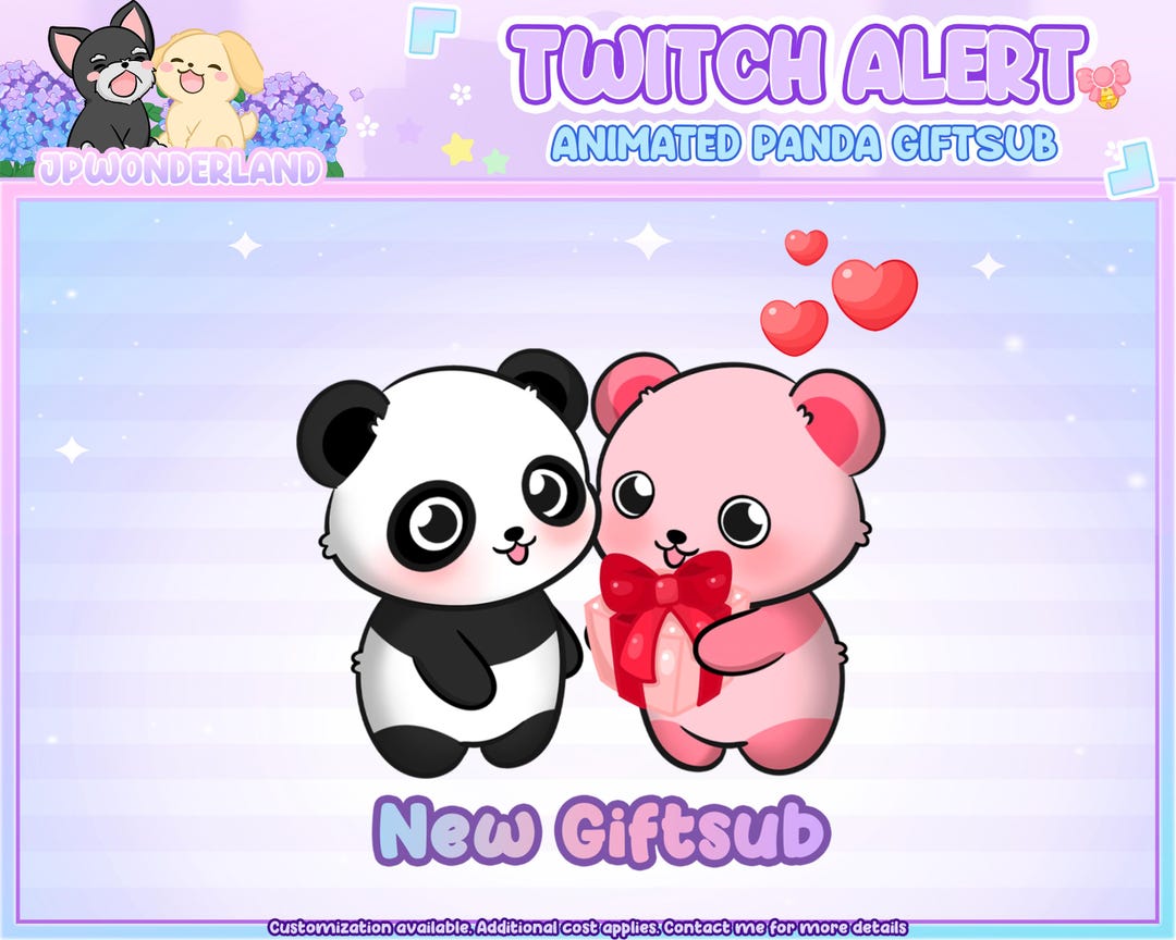 Animated Twitch Alert - Panda Giftsub - Etsy