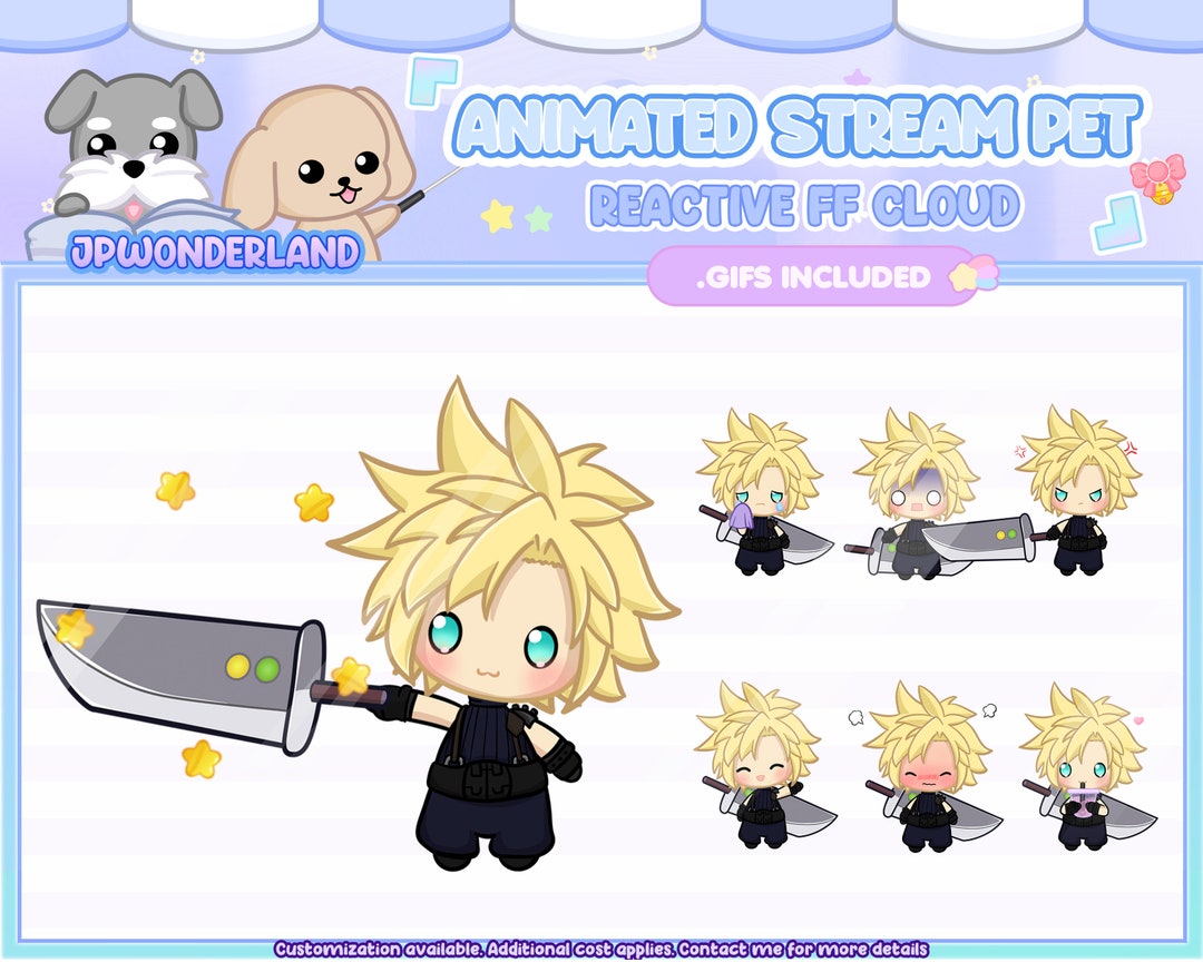 Animated Chibi Cloud Stream Pet, Reacts to Commands and Alerts ...