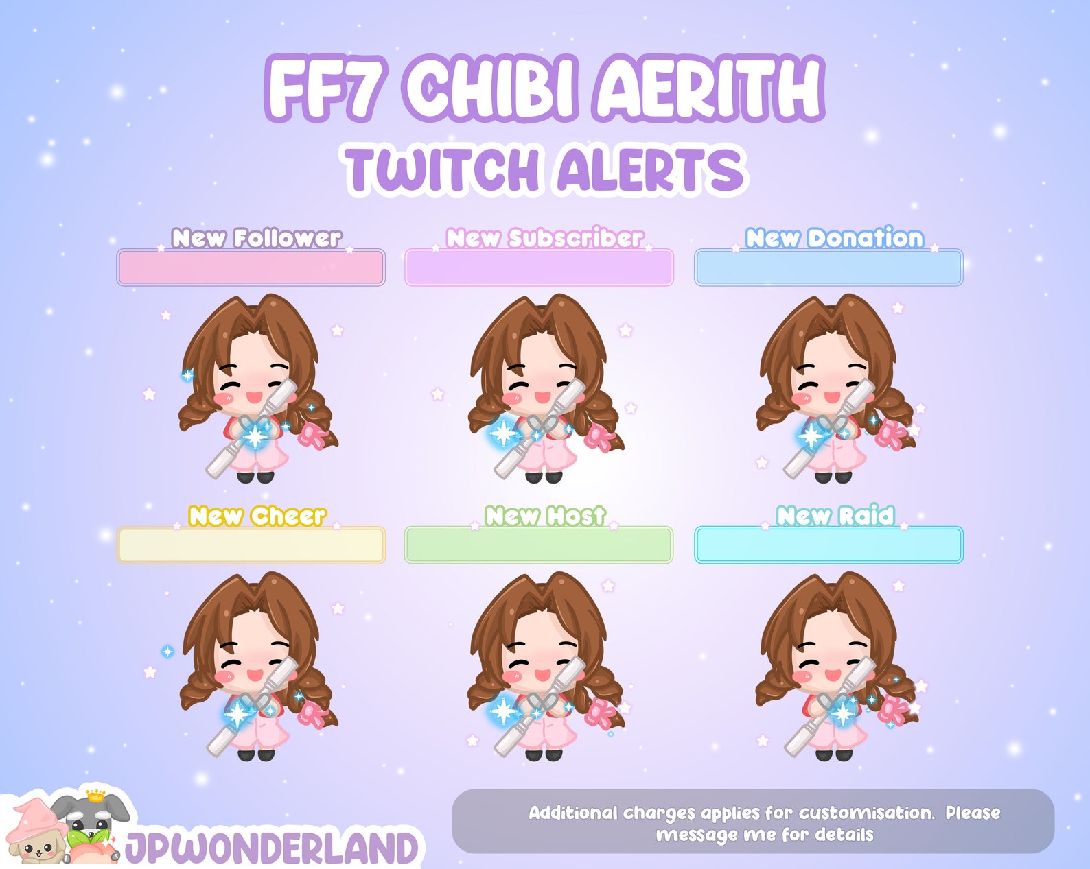 Animated Twitch Alerts FF Aerith/ FF7 Chibi - Etsy