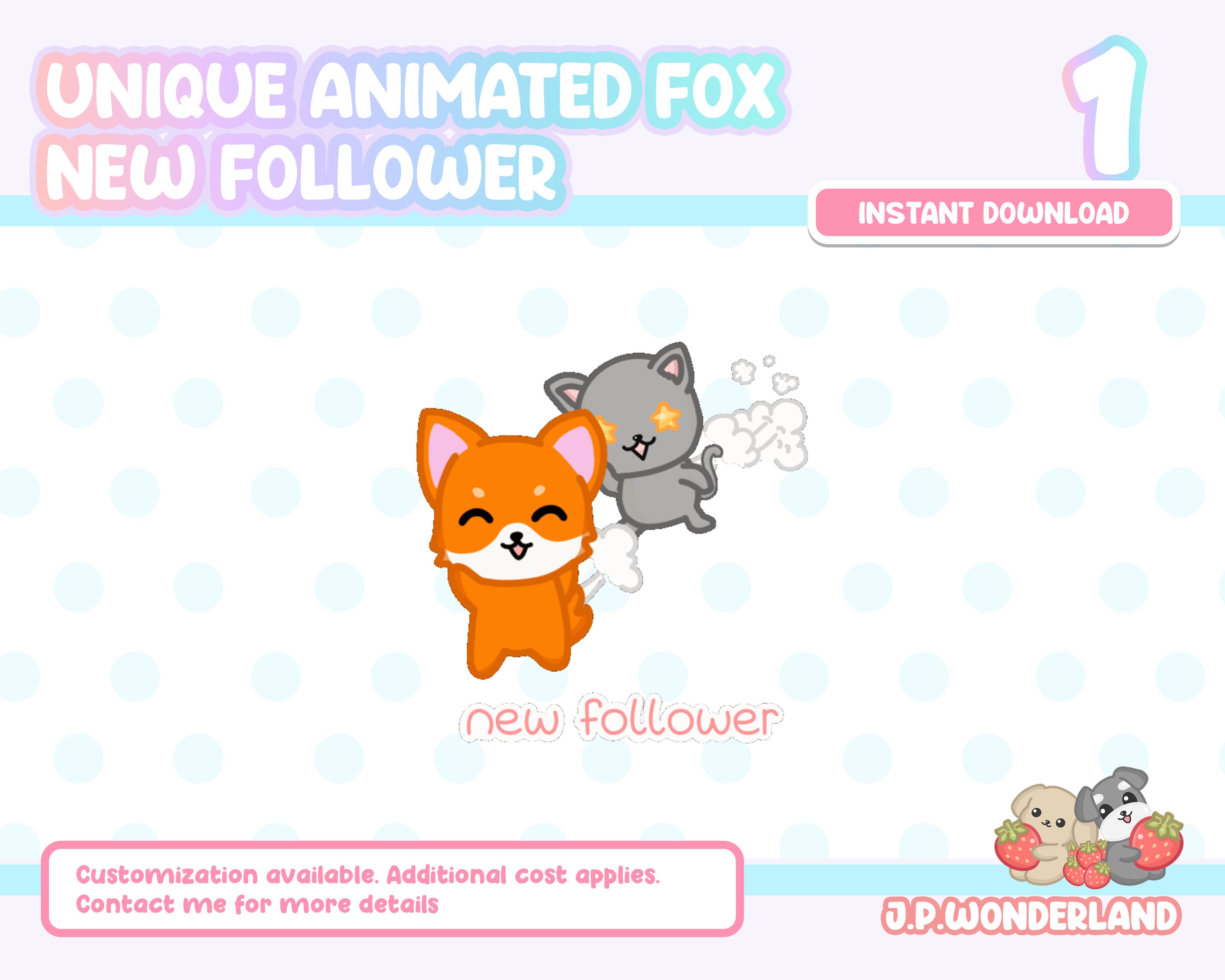 Animated Twitch Alert Bundle Fox Follower Donation - Etsy