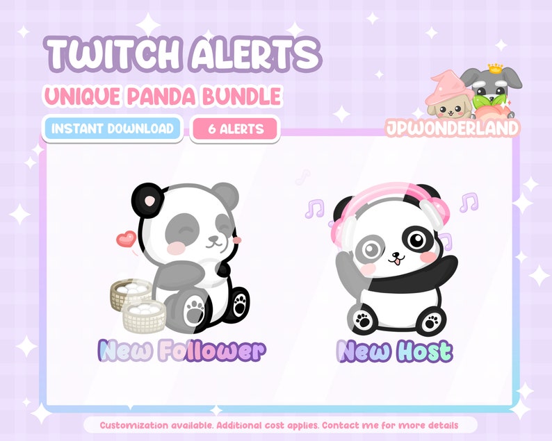 Unique Animated Cute Panda Twitch Alerts Bundle / Twitch Alert | Etsy