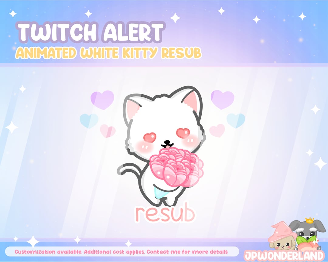 Animated White Cat Twitch Alert - Resub / Stream Alert / Kawaii Kitty ...