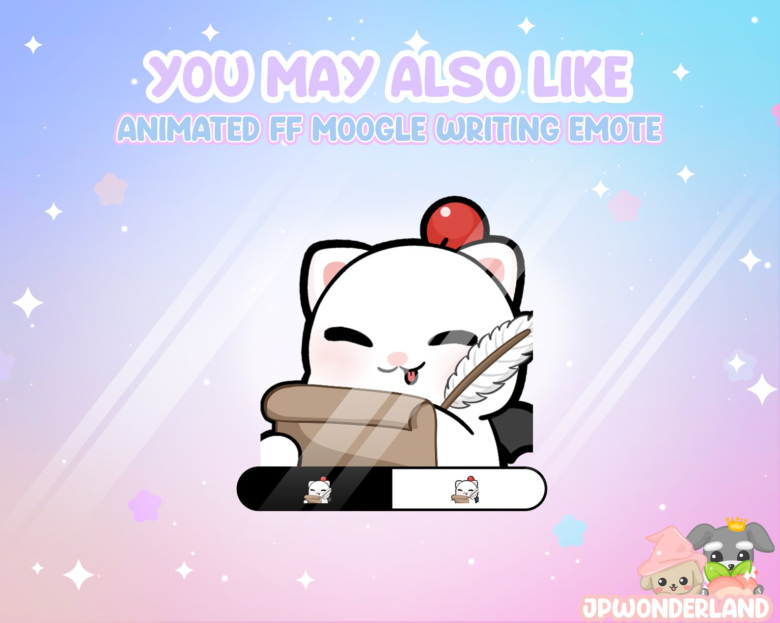 Animated FF Moogle Emote - Shake Moogle / Twitch Overlay / Stream Emote ...