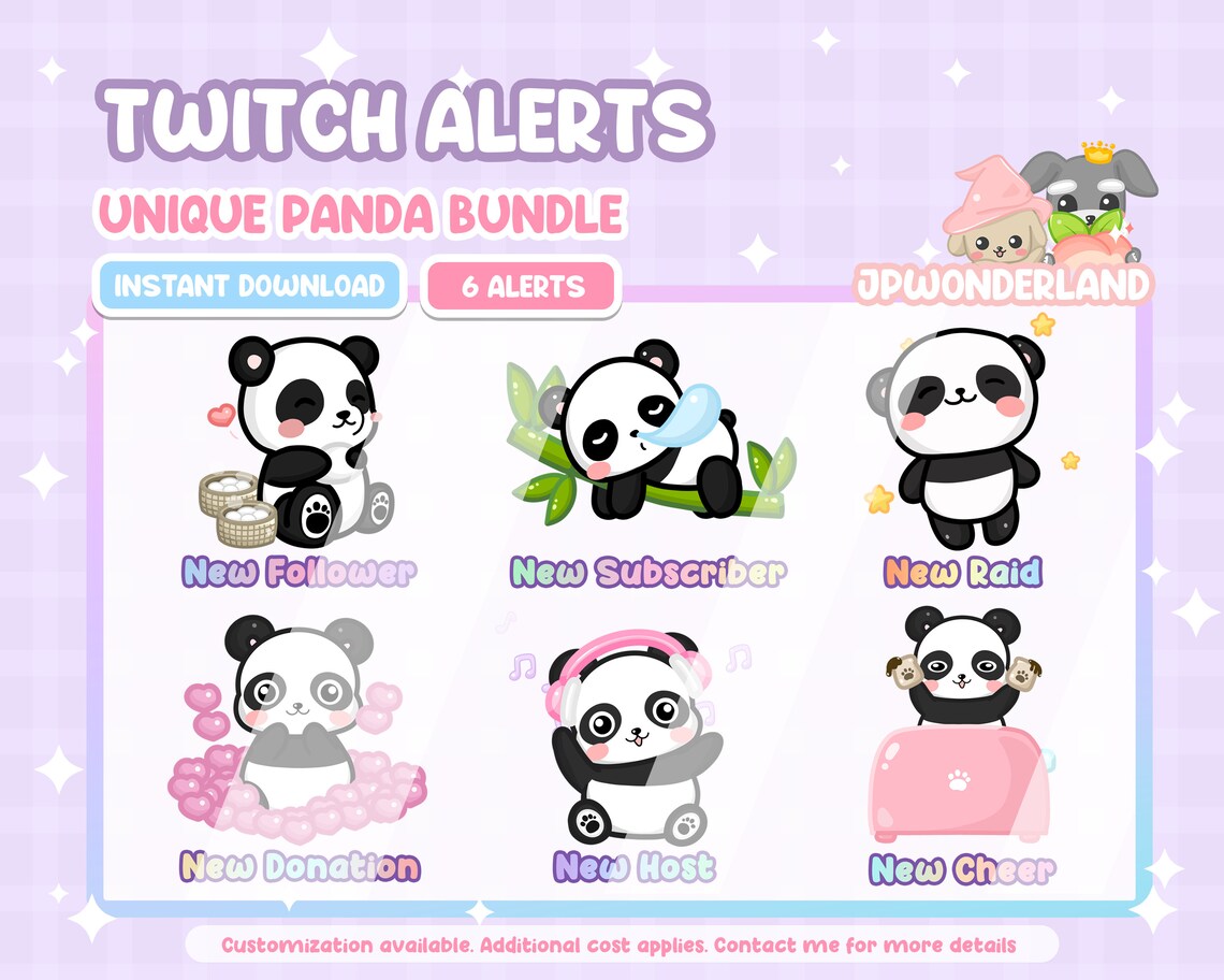 Animated Cute Panda Twitch Overlay Compatible With Streamlabs - Etsy
