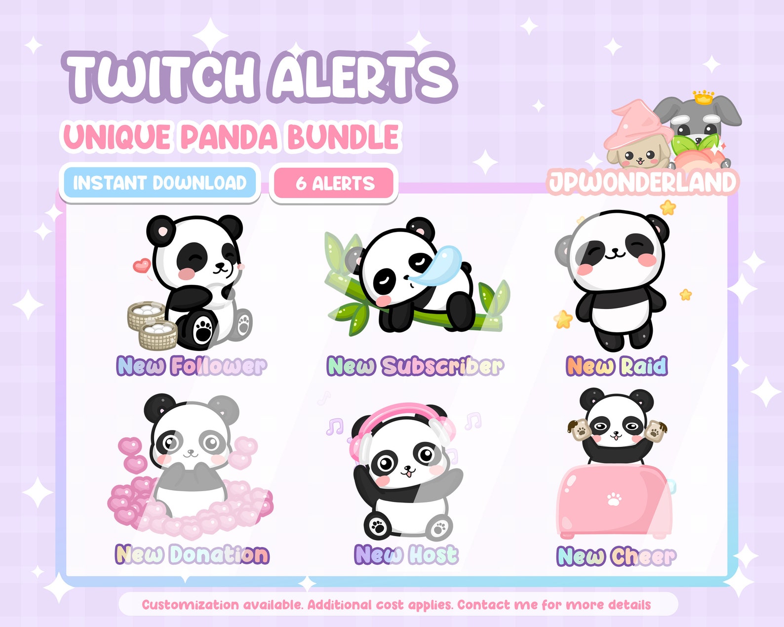 Animated Cute Panda Twitch Overlay Compatible With Streamlabs / Obs ...