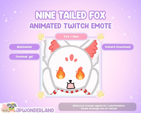 Animated Twitch Fire / Mad Emotes Nine Tailed Fox / Kumiho | Etsy