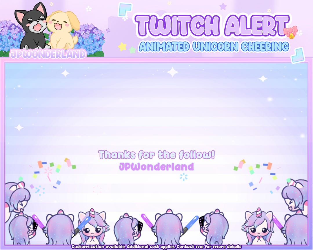 Cute Unicorn Animated Twitch Alert – Full-screen Stream Deco - Etsy