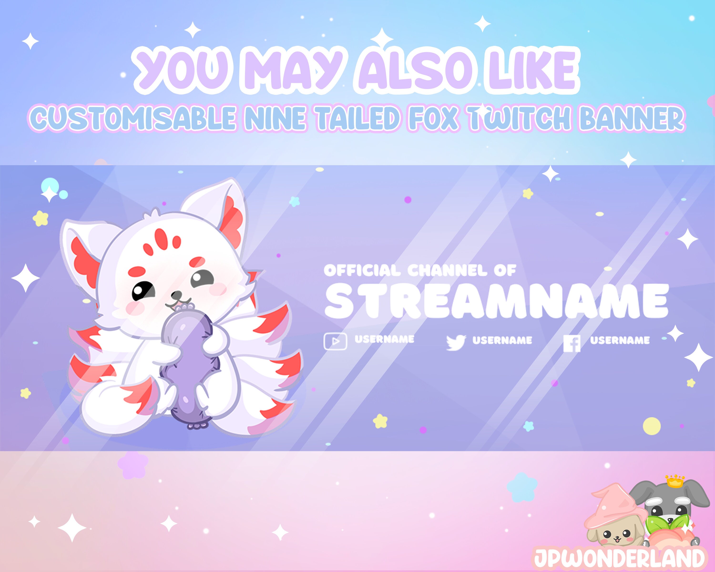 Custom Twitch Banner - Cute Black Cat on the Moon Twitch Banner ...