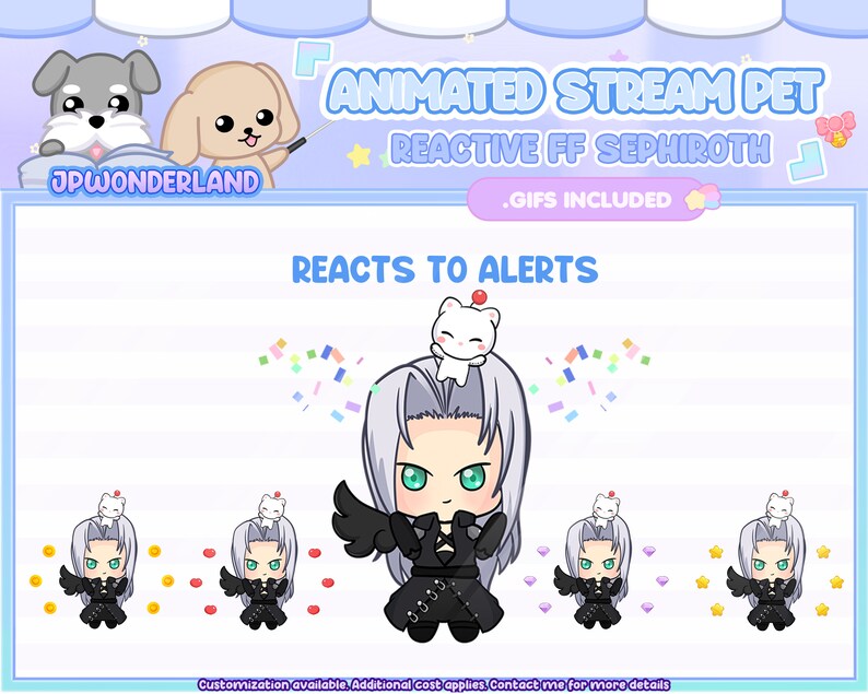 Animated Chibi Sephiroth Stream Pet, Reacts to Commands and Alerts ...