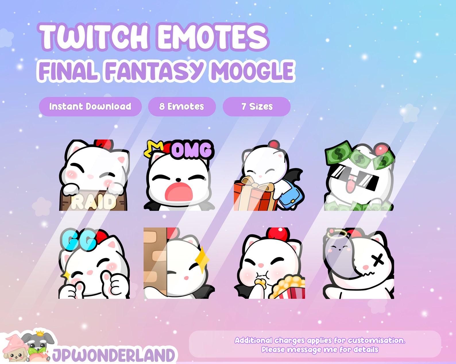 FF Moogle Twitch Emotes 2 / Twitch Overlay / Stream Emote / - Etsy