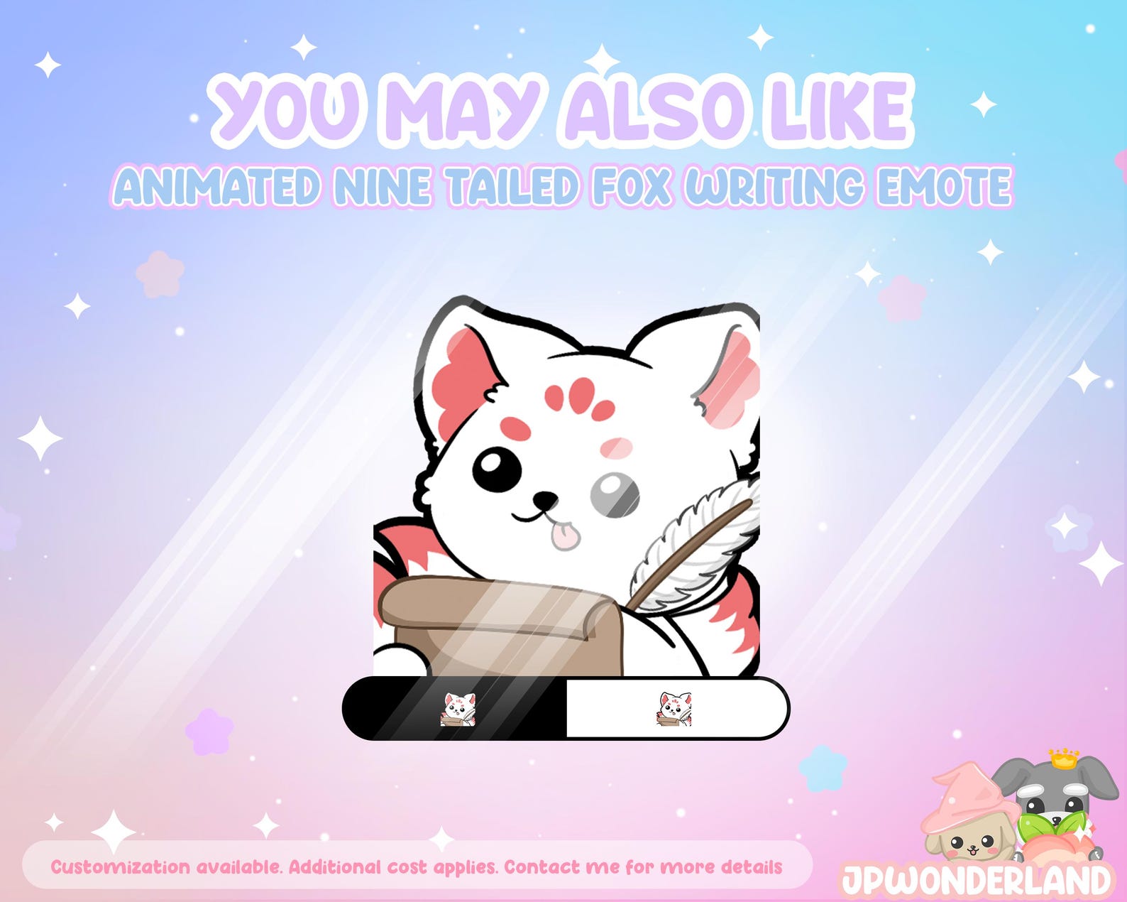 Animated Twitch Wave Emote - Nine-tailed Fox Hi / Kumiho Twitch Waving ...