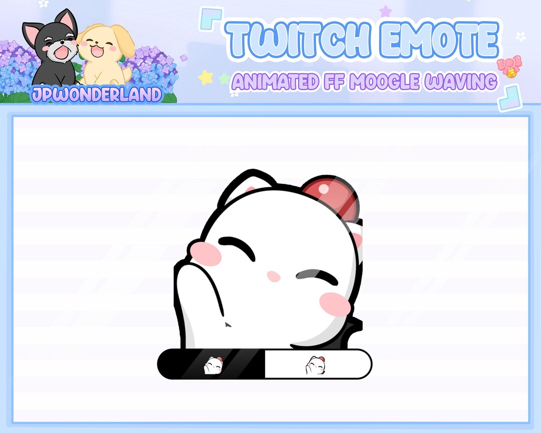 Animated FF Moogle Twitch Emote - Moogle Wave / Moogle Hi/ Twitch ...