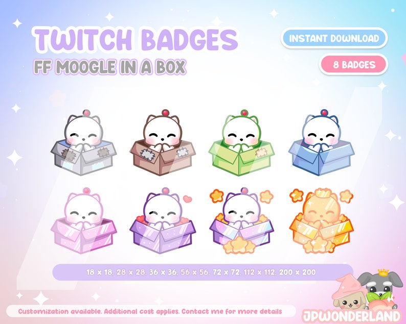 FF Moogle in a Box Twitch Badges / Emotes / Stream Badges / Discord ...