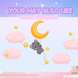 Cute Animated Cat Twitch Goals & Chat Widgets - Kitty on the Cloud ...