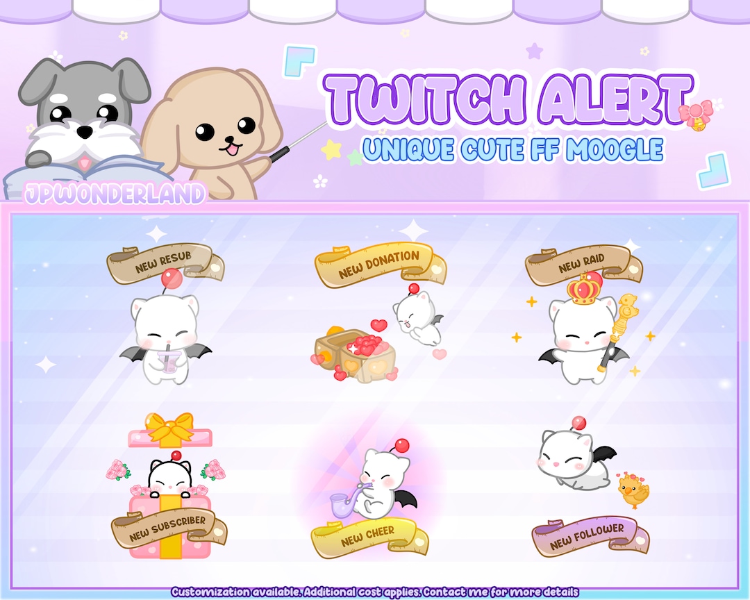 Unique Animated Twitch Alerts - FF Moogle/ FF Chibi / Stream Alert ...