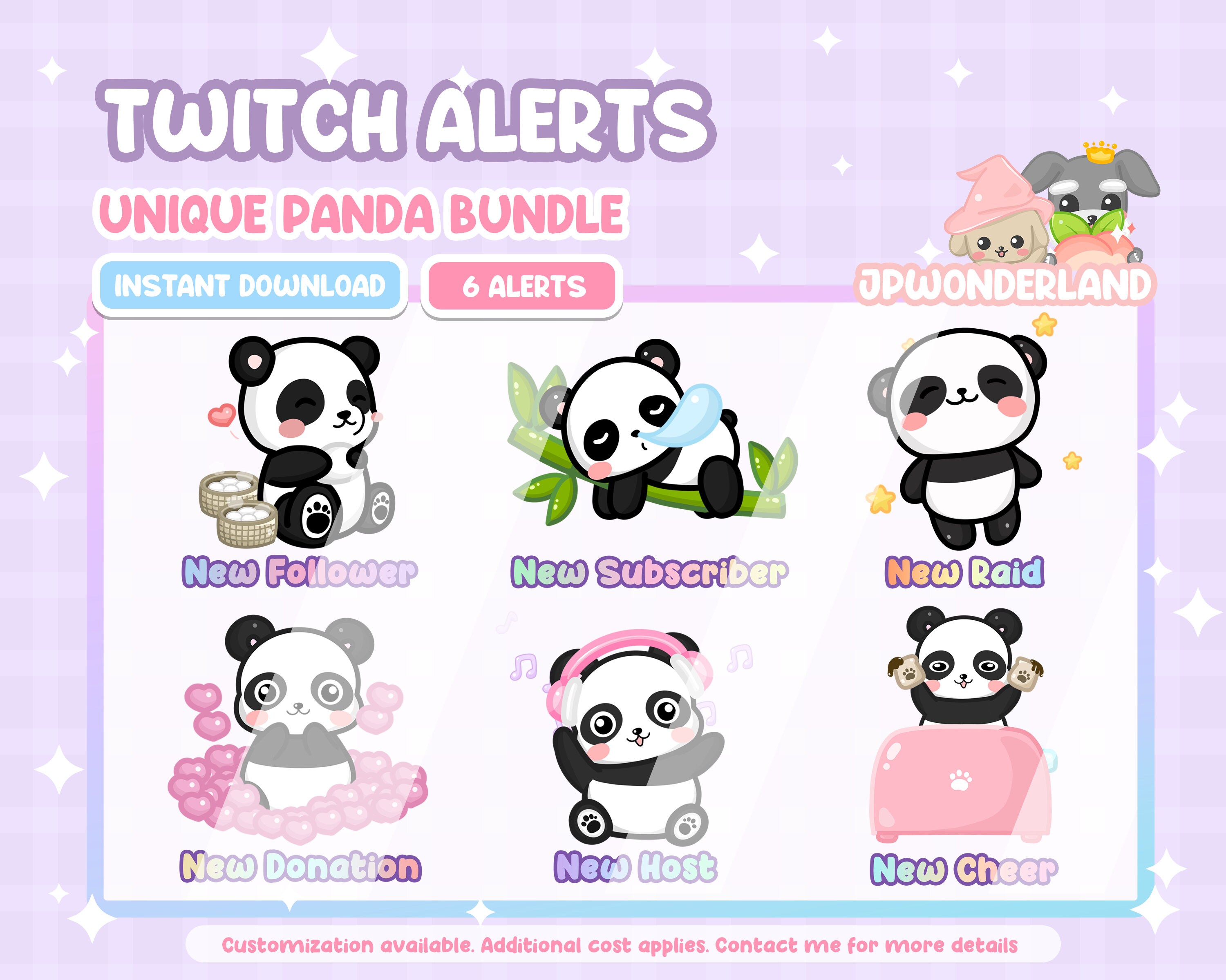 Unique Animated Cute Panda Twitch Alerts Bundle / Twitch Alert - Etsy ...
