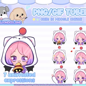Cute FF Moogle Onesie Chibi Pngtuber / PNG GIF Tuber / Animated Moogle ...