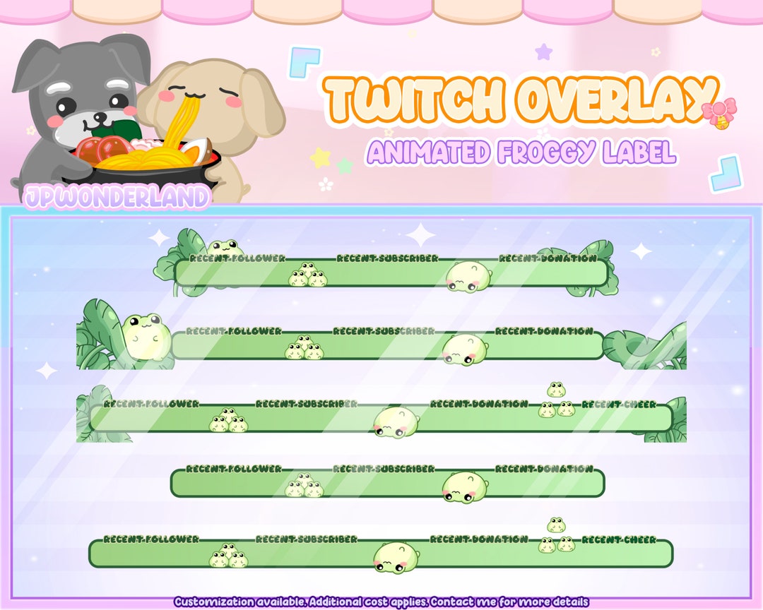 Animated Froggy Twitch Overlay / Stream Label Bar. Compatible With ...
