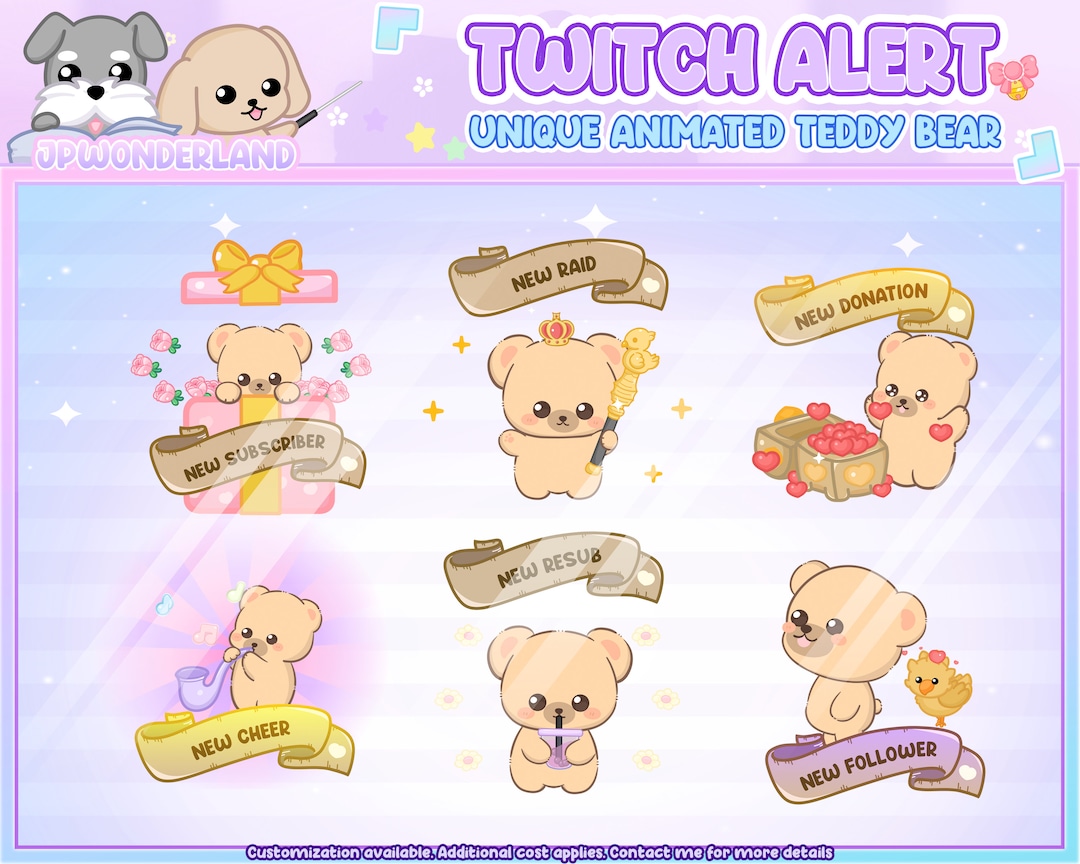 Unique Animated Twitch Alerts - Cute Brown Teddy Bear Twitch Alerts ...