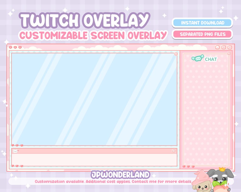 Cute Pinky Twitch Overlay Customizable Layers - Etsy