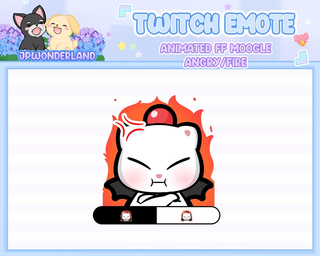 Animated FF Moogle Fire / Angry Emotes - Mad Twitch Emote / Kawaii ...