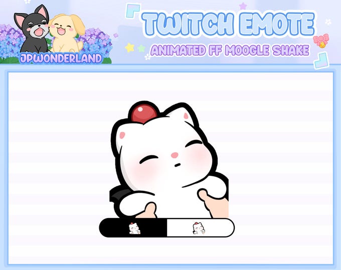 Animated FF Moogle Emote - Shake Moogle / Twitch Overlay / Stream Emote ...