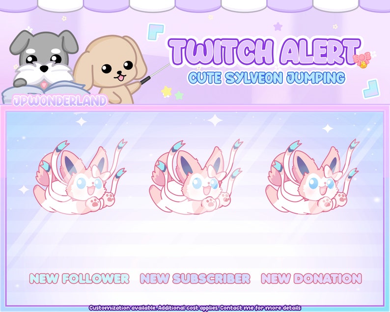 Lindas alertas animadas de Twitch Sylveon - Etsy México