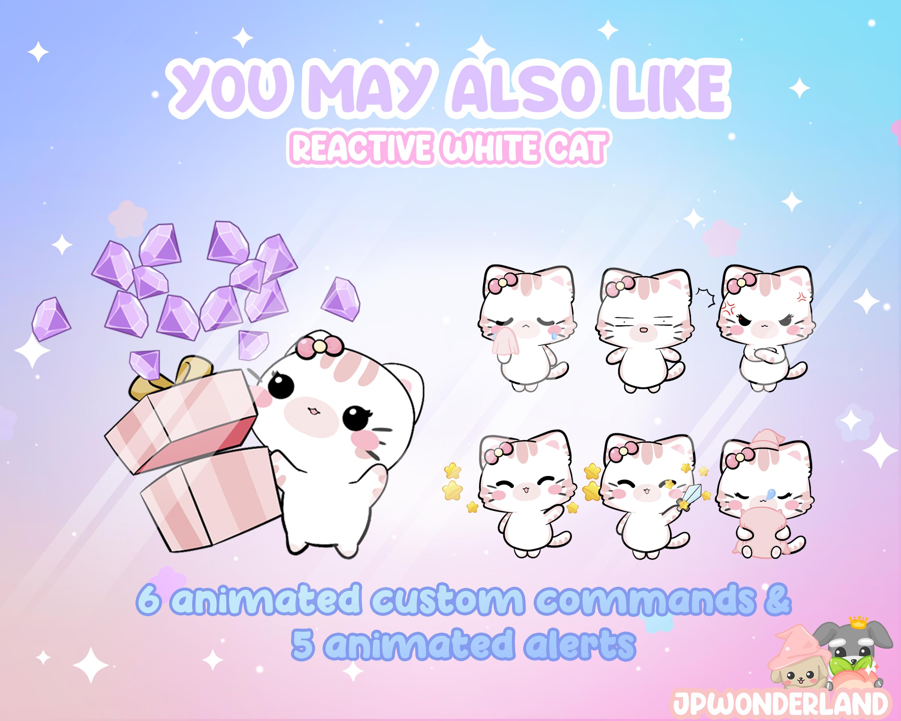 Animated Cute White Kitty Twitch Alert Bundle - Cat Twitch Alerts ...