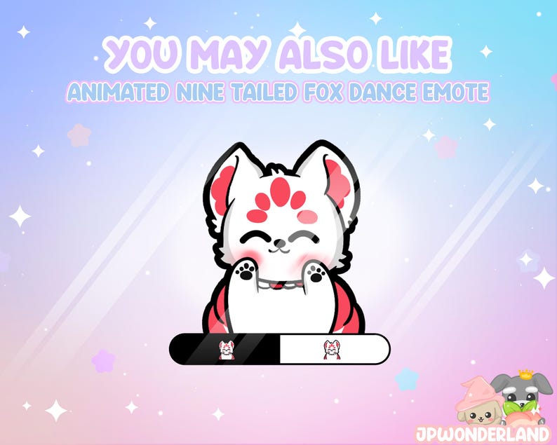 Animated Nine Tailed Fox Twitch Emote - Kitsune Write / Twitch Overlay ...