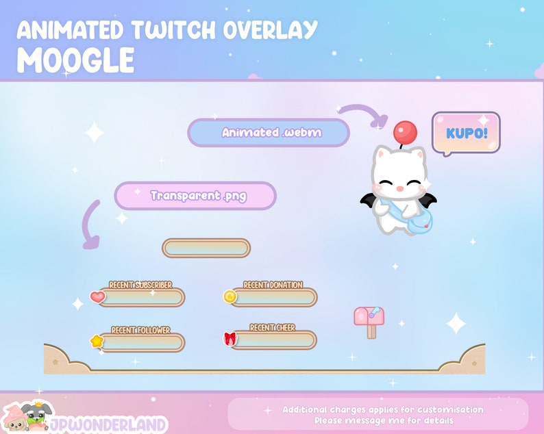 Animated FF Moogle Twitch Overlay / Stream Label Bar. - Etsy