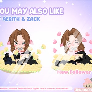 Animated Twitch New Follower Alert - FF7 Cloud & Aerith/ FF7 Kawaii ...
