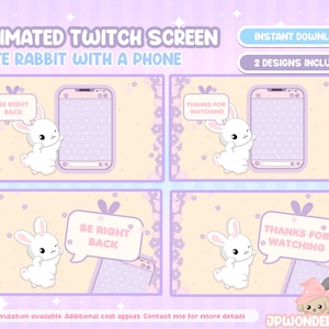 Animated Rabbit Twitch Screens / Starting Soon / Be Right Back / Thanks ...