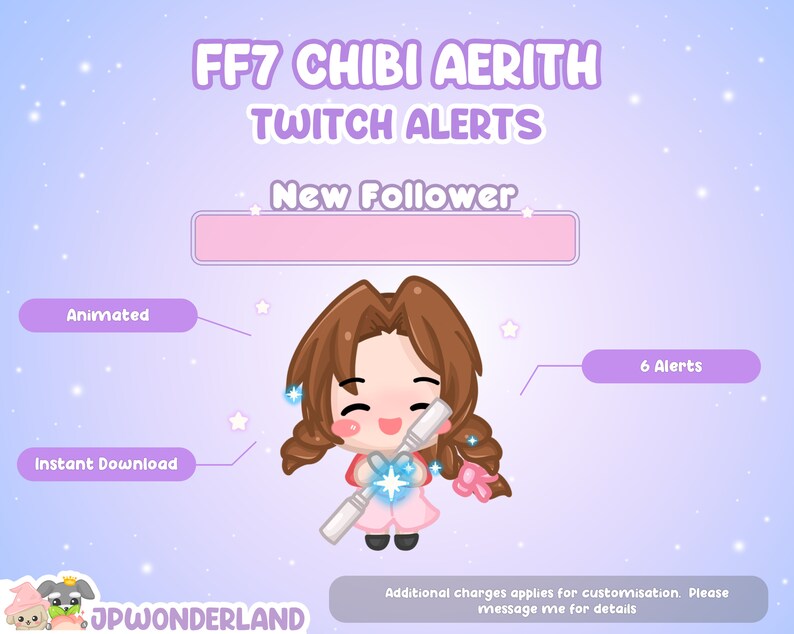 Animated Twitch Alerts FF Aerith/ FF7 Chibi - Etsy