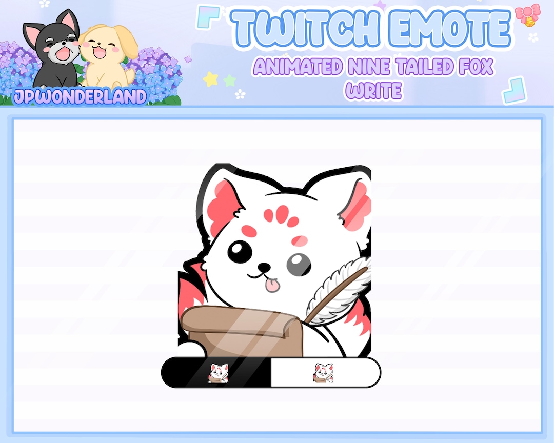 Animated Nine Tailed Fox Twitch Emote - Kitsune Write / Twitch Overlay ...